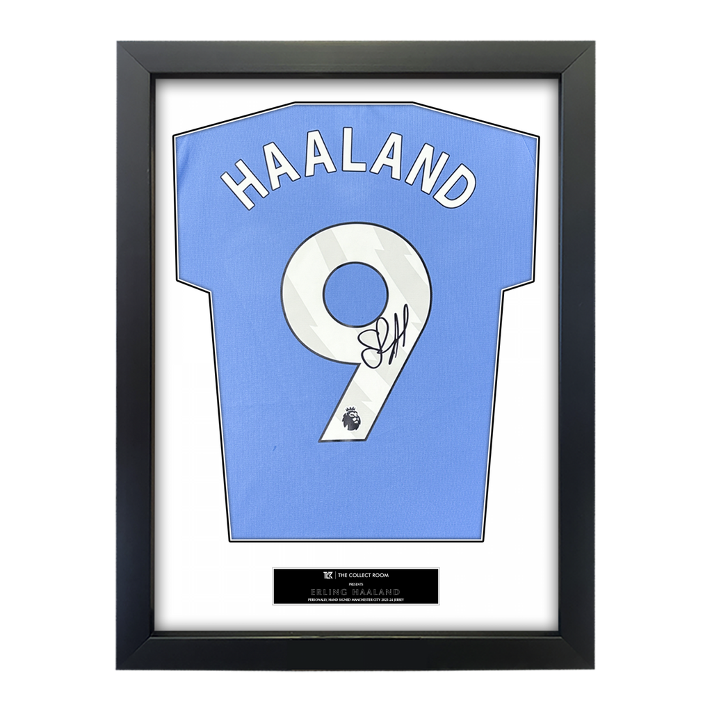 Erling Haaland Signed Manchester City 2023-24 Framed Home Jersey